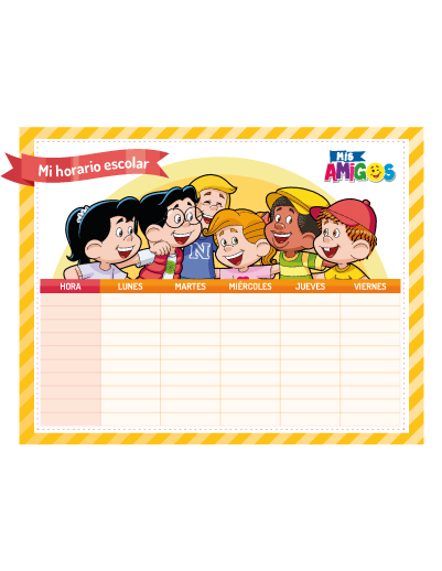 Horario escolar - 2 - Revista Mis Amigos